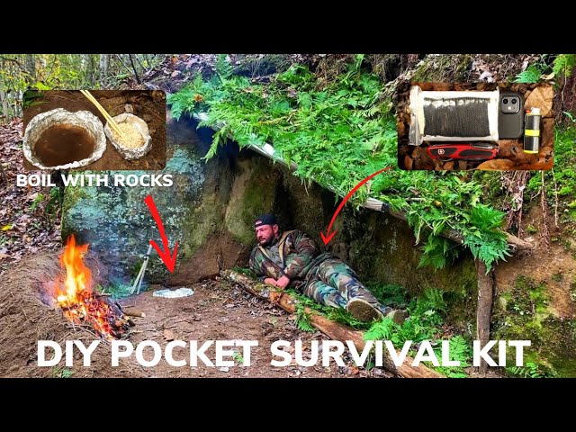 Solo Overnight With A DIY Pocket Survival Kit In The Woods And Stone ...