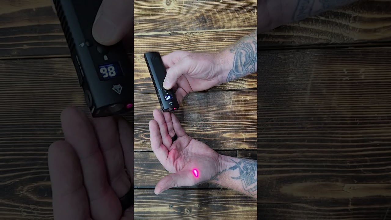EDC Flashlight, 1200LM 9 Modes, Magnetic, Laser, Power Bank & Cigarette ...