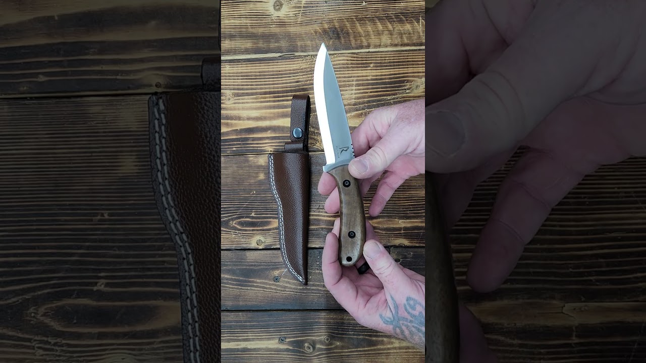 Bushcraft Knife - 9-Inch Scandi EDC Knife, S30V Steel And Walnut Wood ...